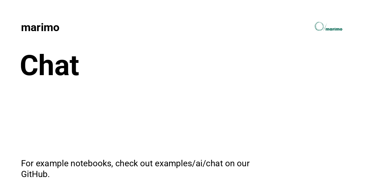 Chat - marimo