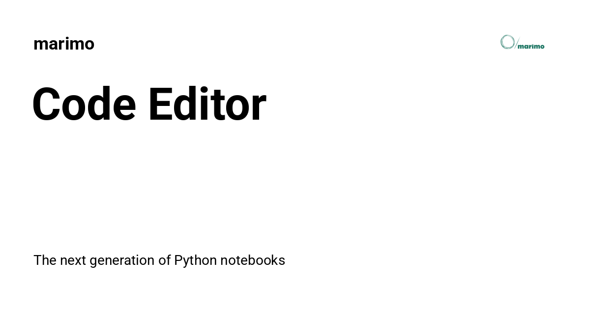 Code Editor - marimo