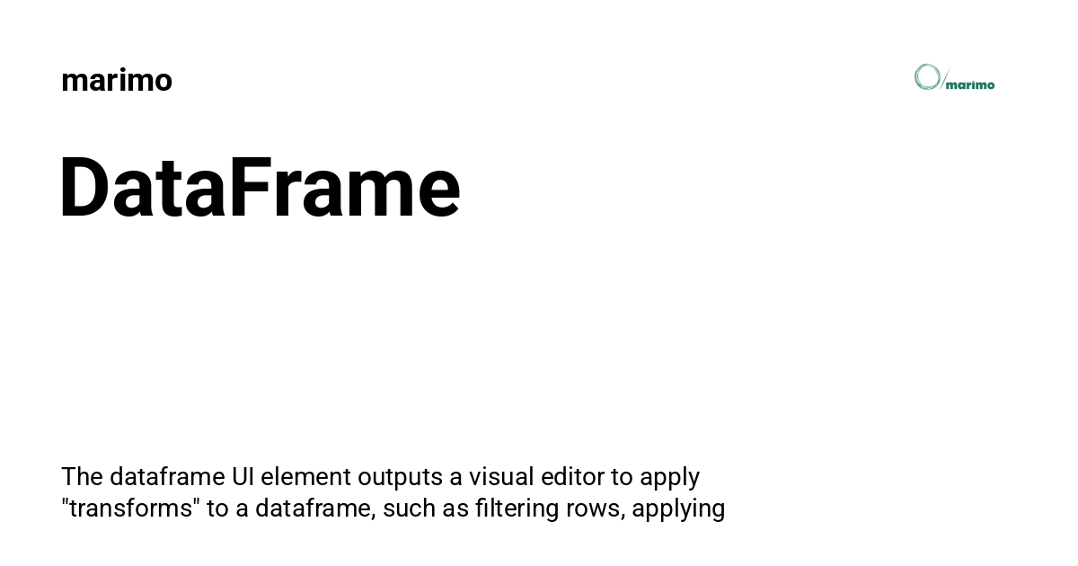 DataFrame - marimo