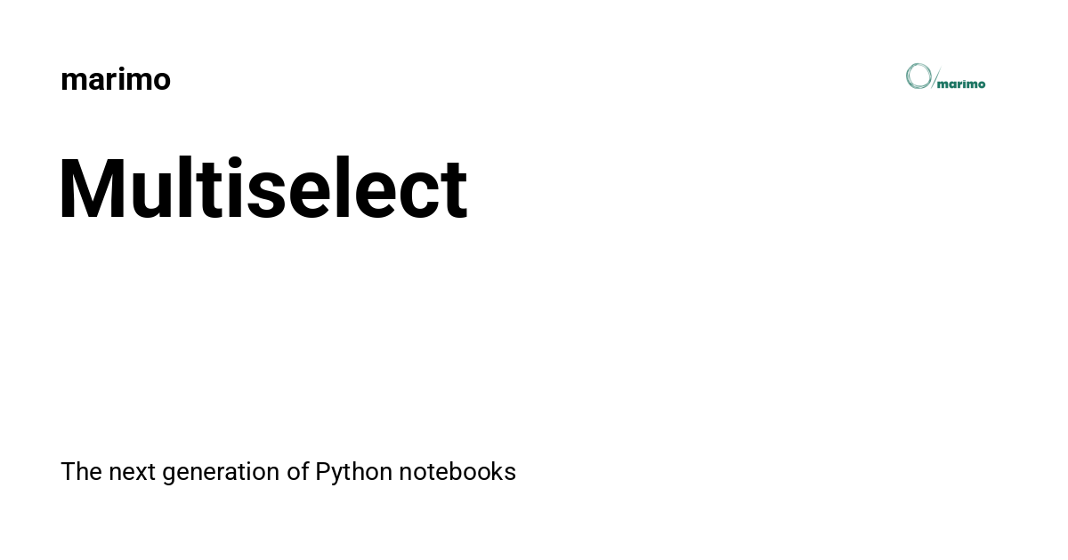Multiselect - marimo