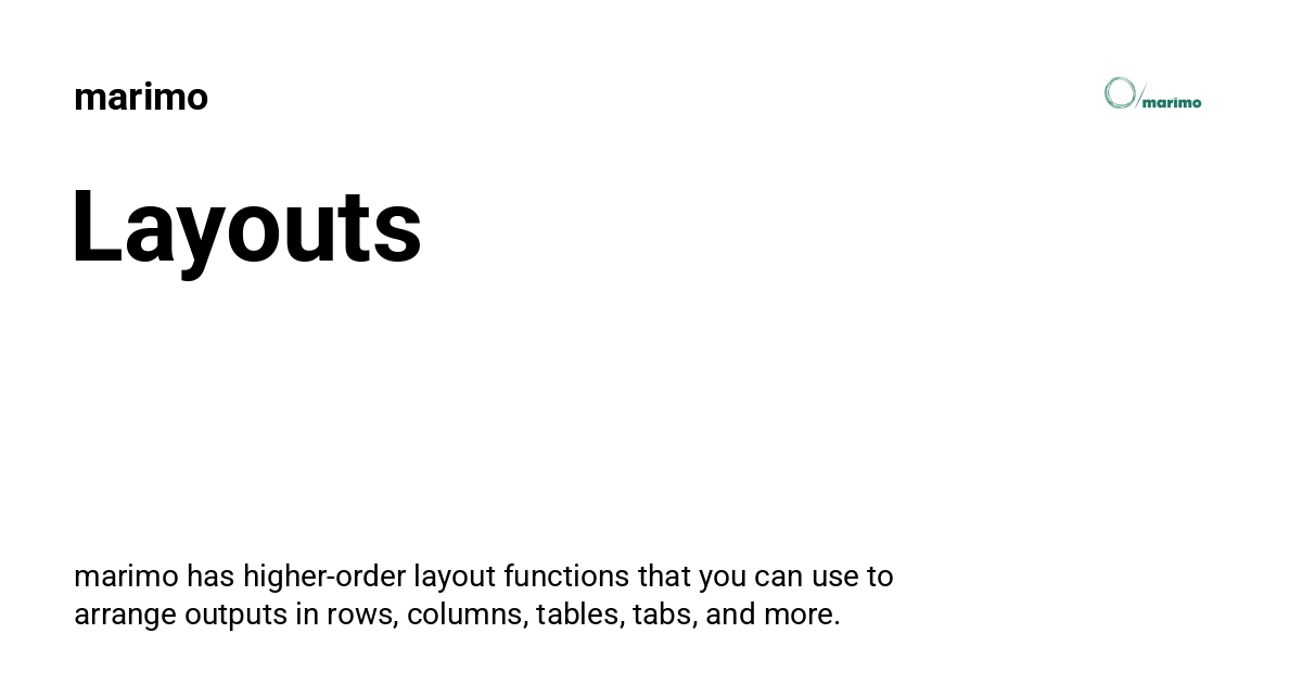 Layouts Marimo