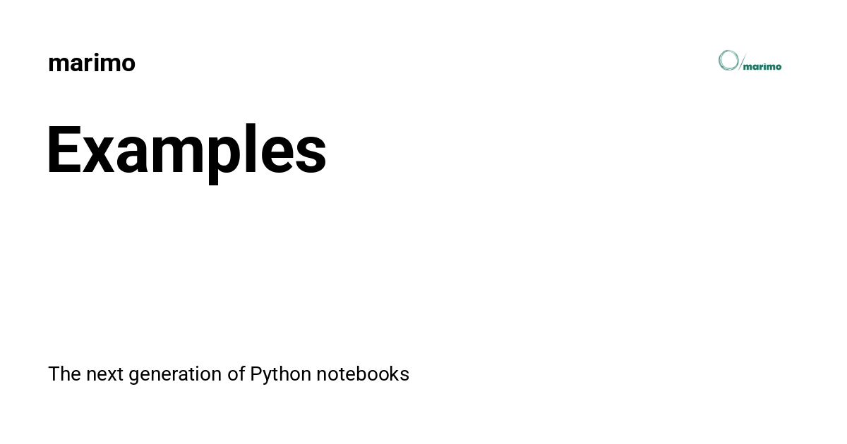 Examples - marimo