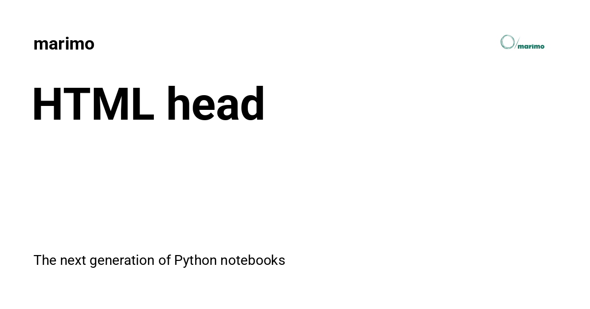 HTML head - marimo