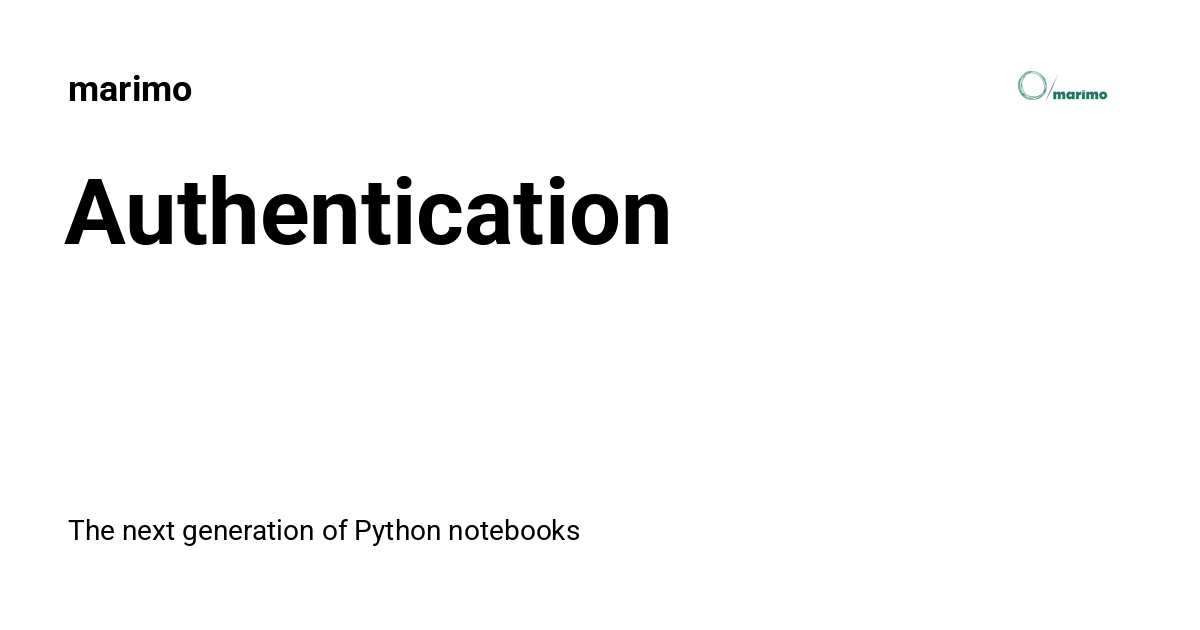 Authentication - marimo