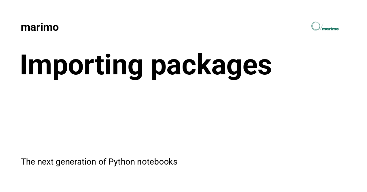 Importing packages - marimo