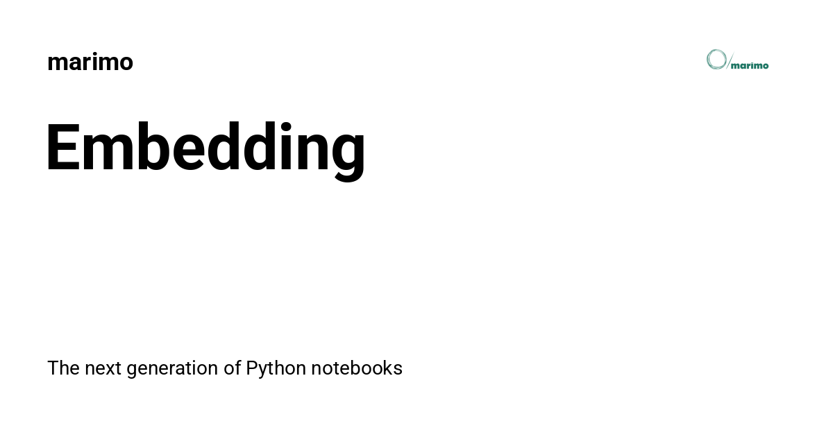 Embedding - marimo
