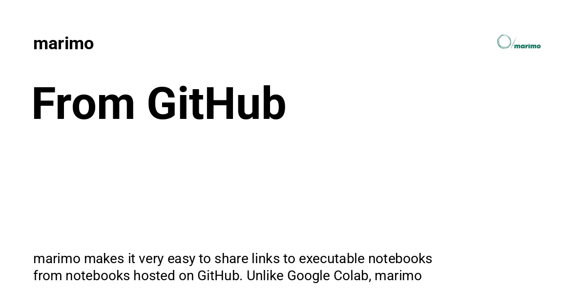 From GitHub - marimo