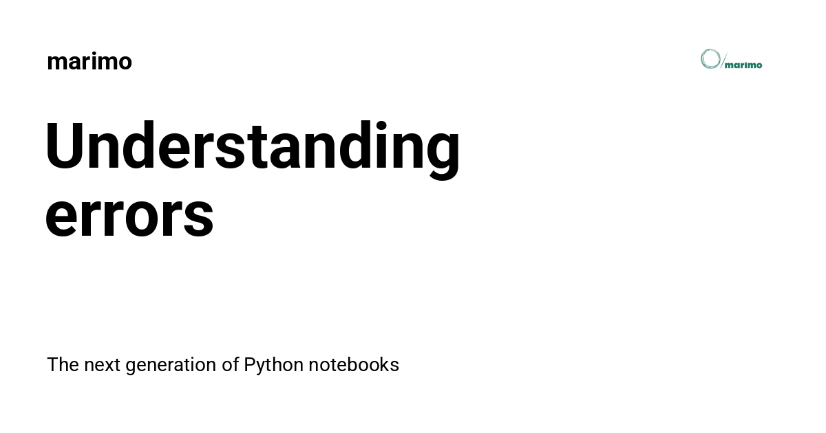 Understanding errors - marimo
