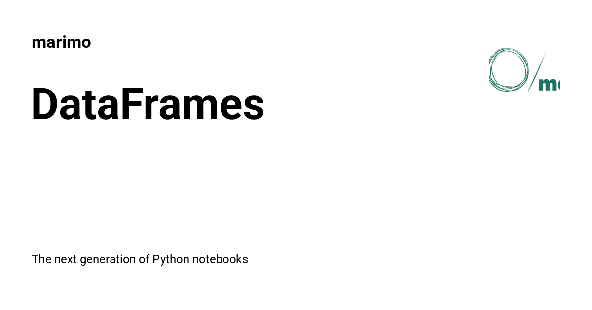 DataFrames - marimo