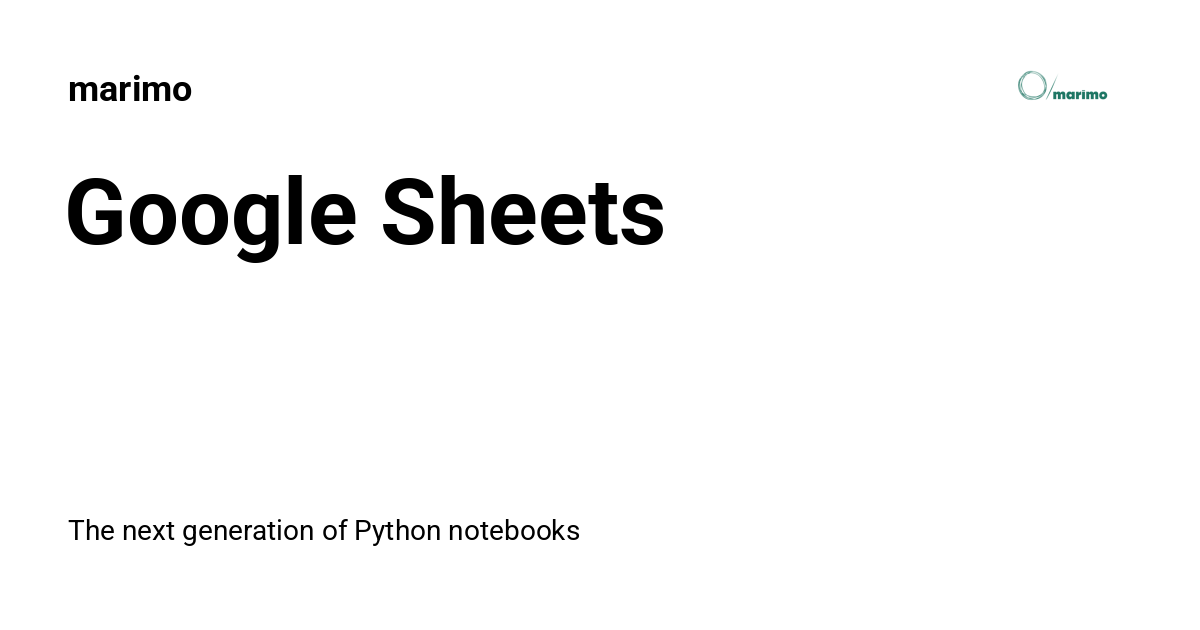 Google Sheets - marimo
